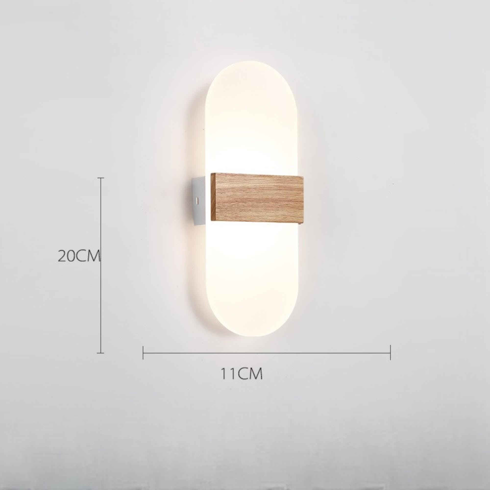 Modern Round Wooden Wall Lamp: Minimalist LED Sconce - Etsy