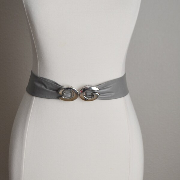 Gray Leather Belt - Etsy