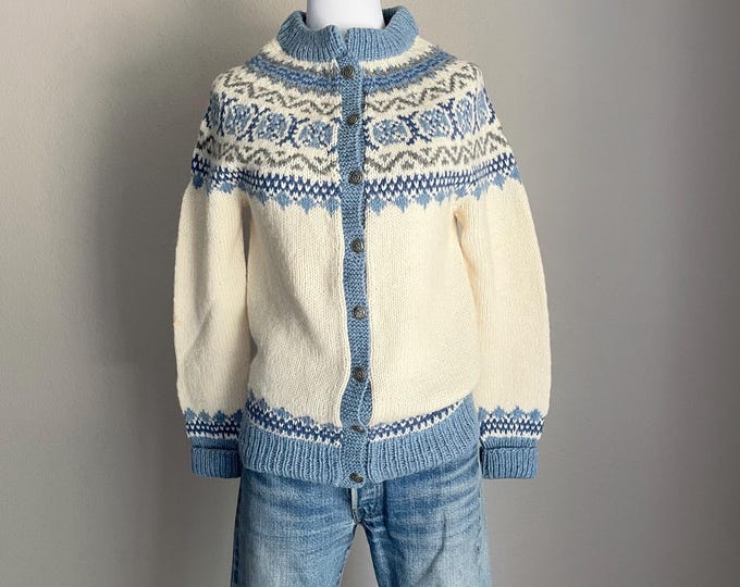 Vintage Fair Isle Denmark Danspin Cardigan Sweater - Women's Xsmall - Etsy