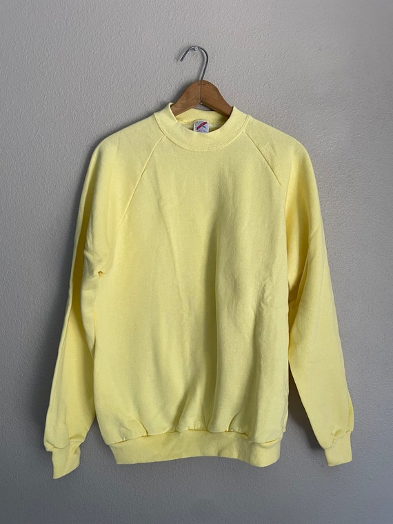 vintage 80s yellow basic minimal Jerzees soft sweatsh… - Gem