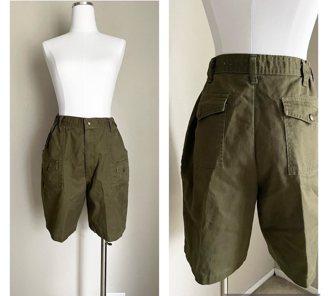 Vintage 70s 80s Boy Scout Shorts / Green High-waisted Shorts / Vintage ...