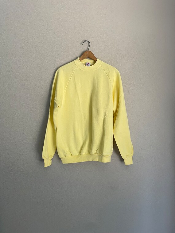 vintage 80s yellow basic minimal Jerzees soft sweatsh… - Gem