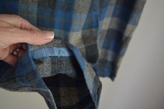 Vintage 40s 50s plaid wool capri trousers 1940s blue… - Gem