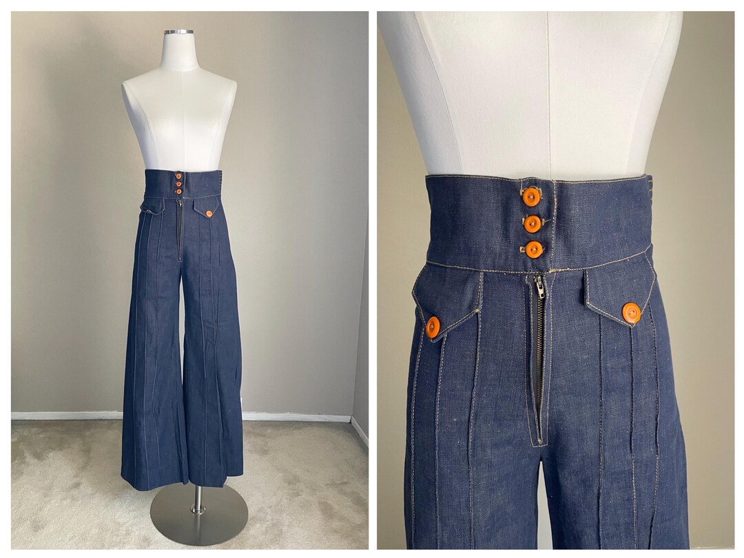Vintage 70s High Waisted Sailor Bell Bottom Groovy Brady Partridge ...