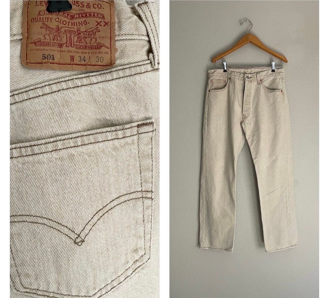 Levi's Tan 501 Jeans / Vintage 80s Tan Ivory 501 - Etsy