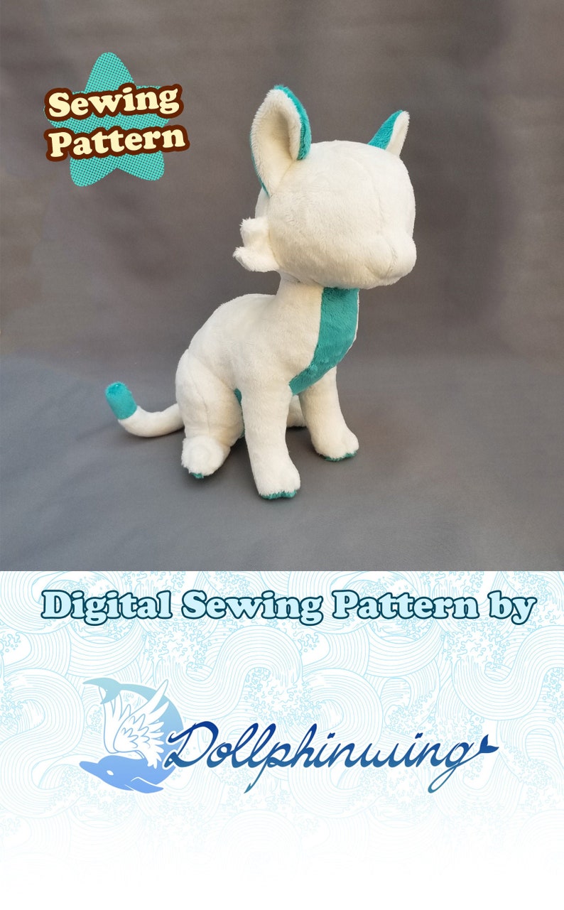 Sitting Cat Plushie Pattern Cat Softie Digital Sewing - Etsy