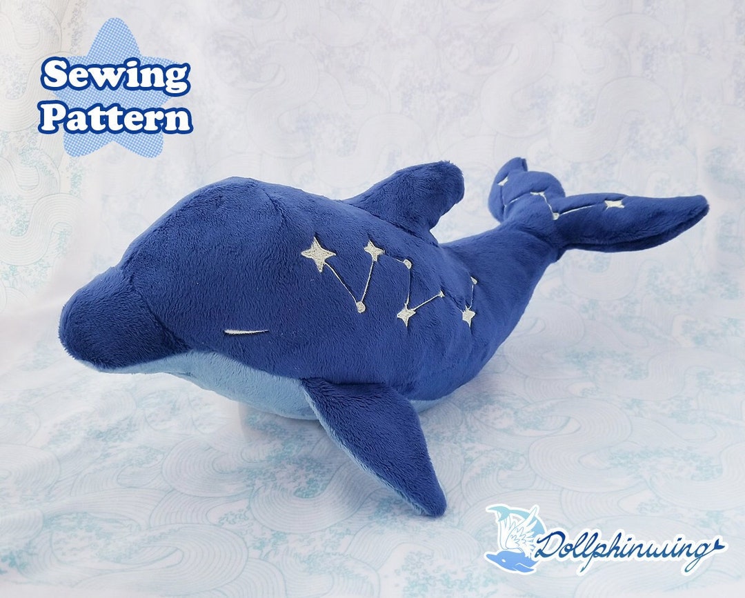 Dolphin Plushie Sewing Pattern PDF Download, Dolphin Plush Porpoise ...