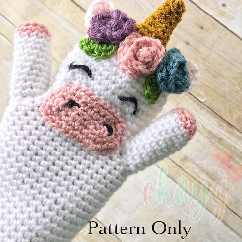 Crochet Pattern Unicorn Hand Puppet | Etsy