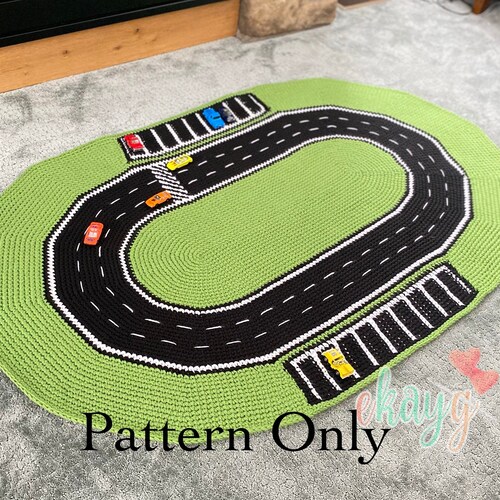 Racetrack Play Mat Rug Crochet - Etsy