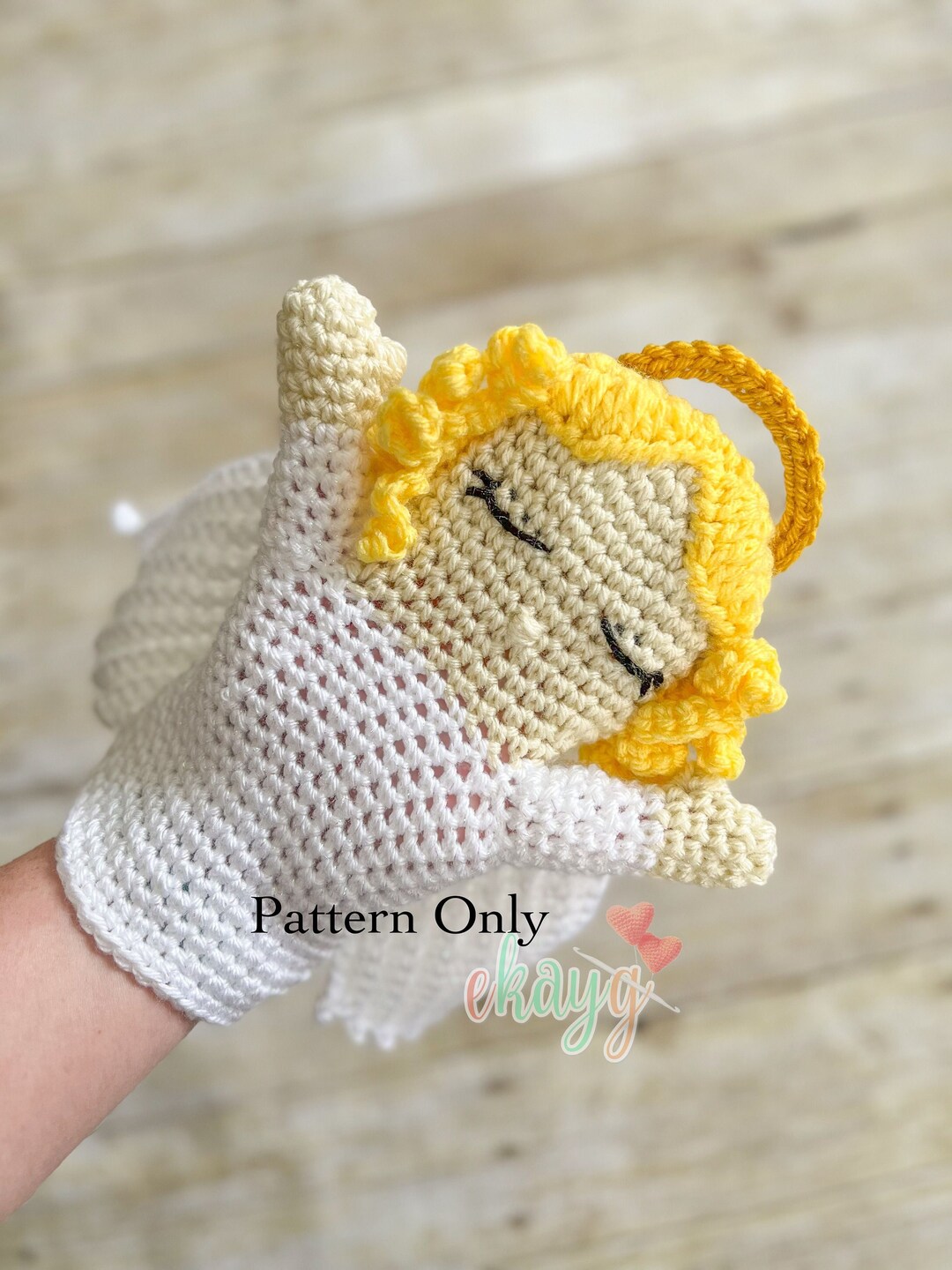 Crochet Pattern, Angel Hand Puppet, Angel Gabriel, the Nativity Story ...