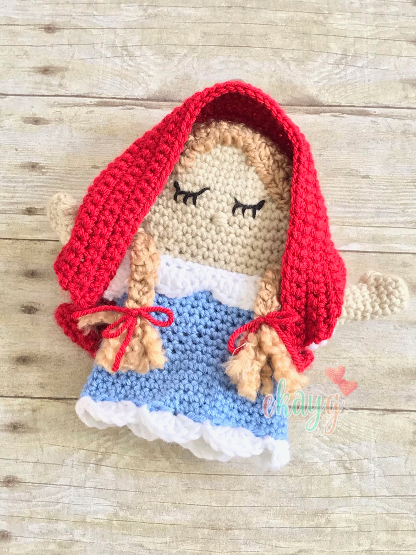 Crochet Pattern, Little Red Riding Hood Hand Puppet - Etsy