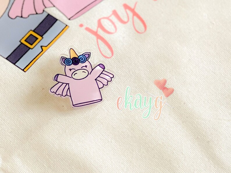 Unicorn Puppet Acrylic Pin Alicorn Puppet Pin Acrylic Pin - Etsy