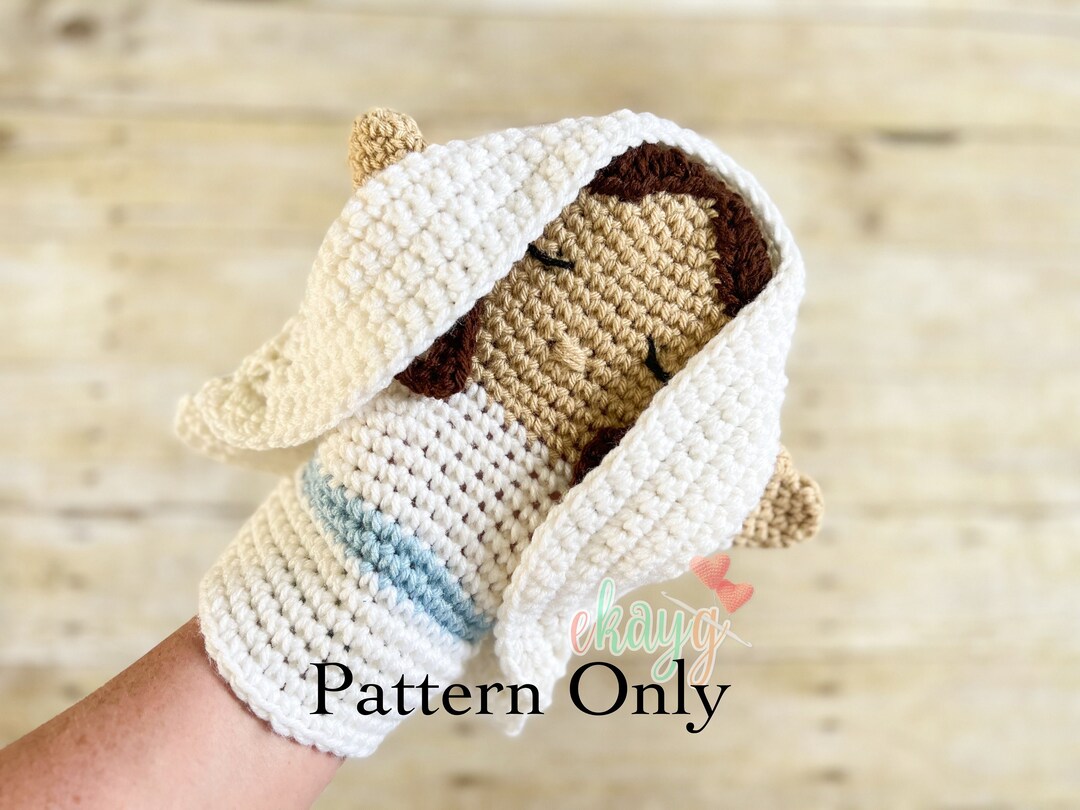 Crochet Pattern, Mother Mary Hand Puppet, Crochet Nativity Story ...