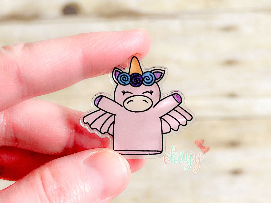Unicorn Puppet Acrylic Pin Alicorn Puppet Pin Acrylic Pin - Etsy