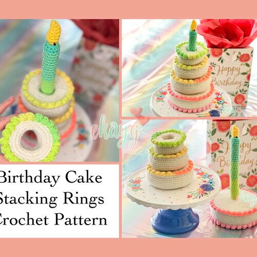 Crochet Pattern Birthday Cake Stacking Rings Toy Pattern - Etsy