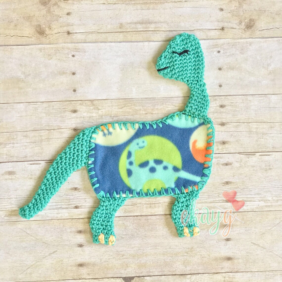 Crochet Pattern Brontosaurus Fleece Lovey Patterns Large and - Etsy