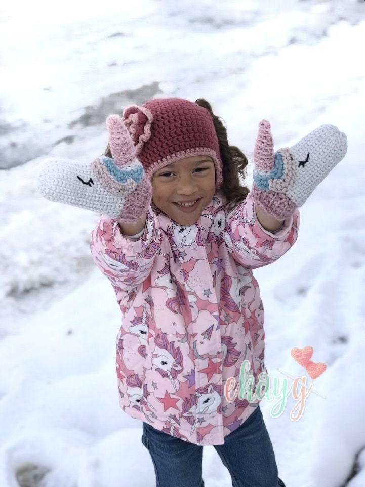 Crochet Pattern, Unicorn Mittens, Todder Through Teen Sizes - Etsy
