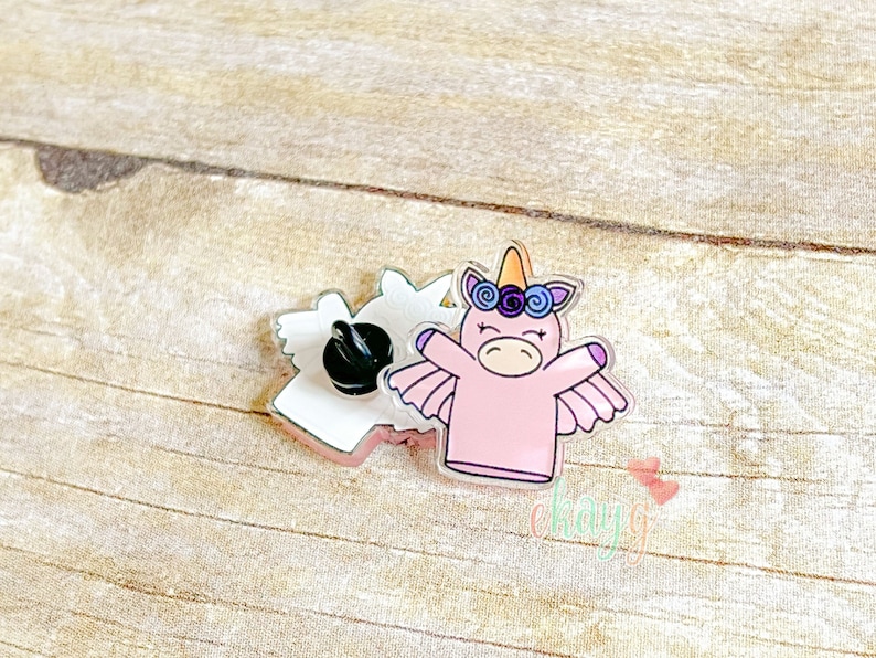 Unicorn Puppet Acrylic Pin Alicorn Puppet Pin Acrylic Pin - Etsy