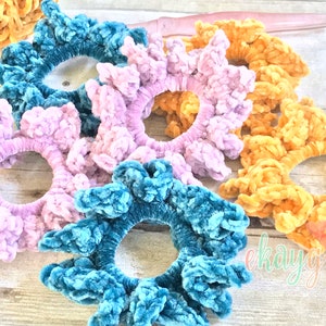 Crochet Pattern, Velvet Sunflower Scrunchies - Etsy
