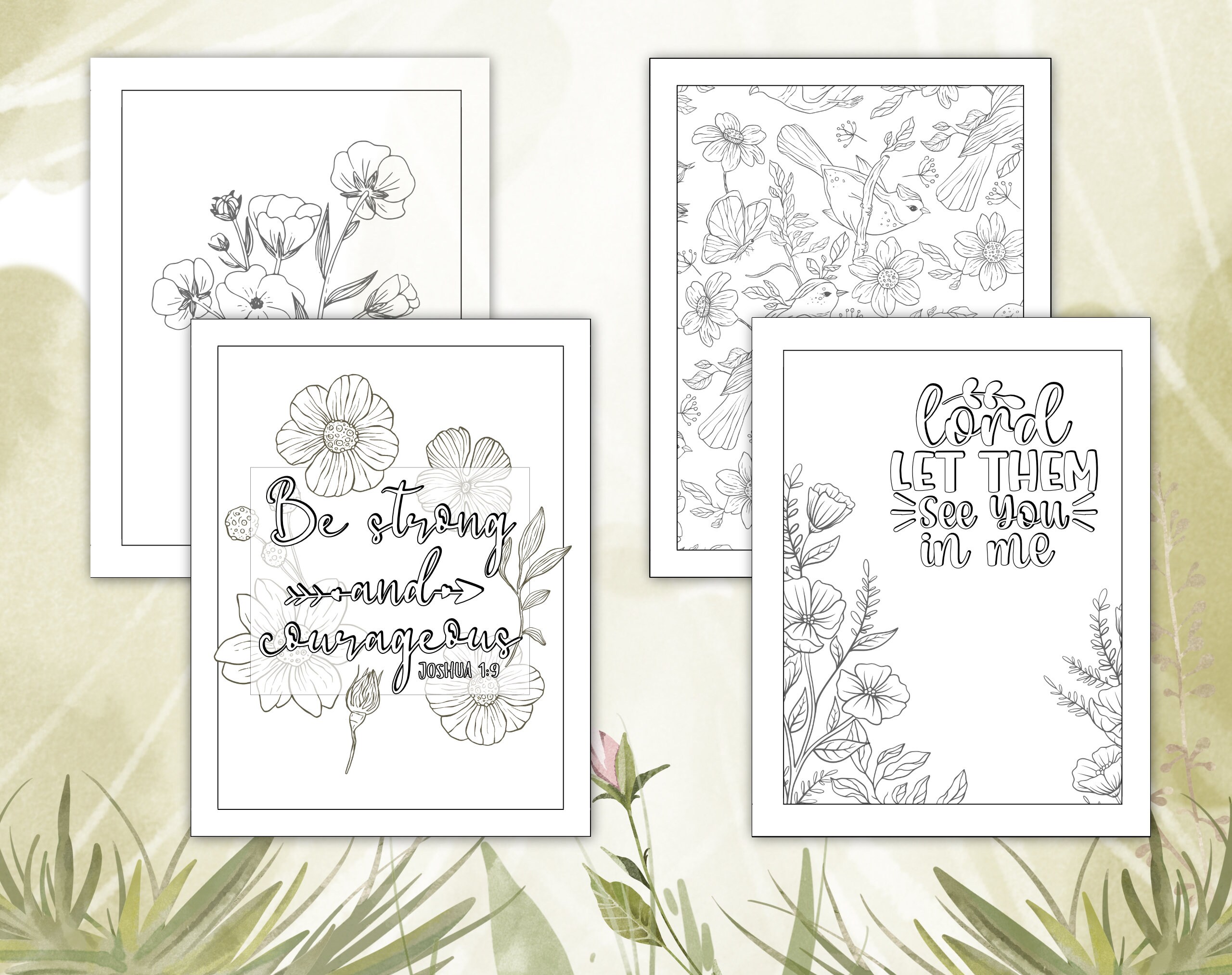 15 Faith and Nature Colouring Pages for Adults, Teens. Religious Quotes ...