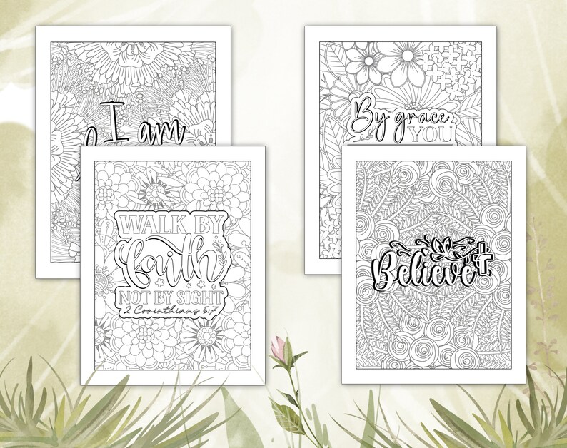 15 Faith and Flowers Colouring Pages for Adults, Teens, Religious ...