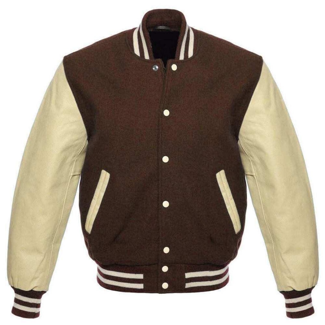 Custom Brown Varsity Jacket for MEN & WOMEN With Optional Chenille ...
