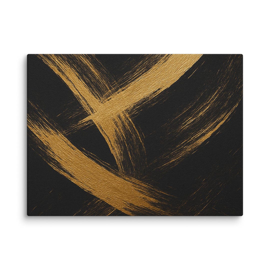 Golden Echo - Modern Abstract Gold Brushstroke Canvas Art - Etsy