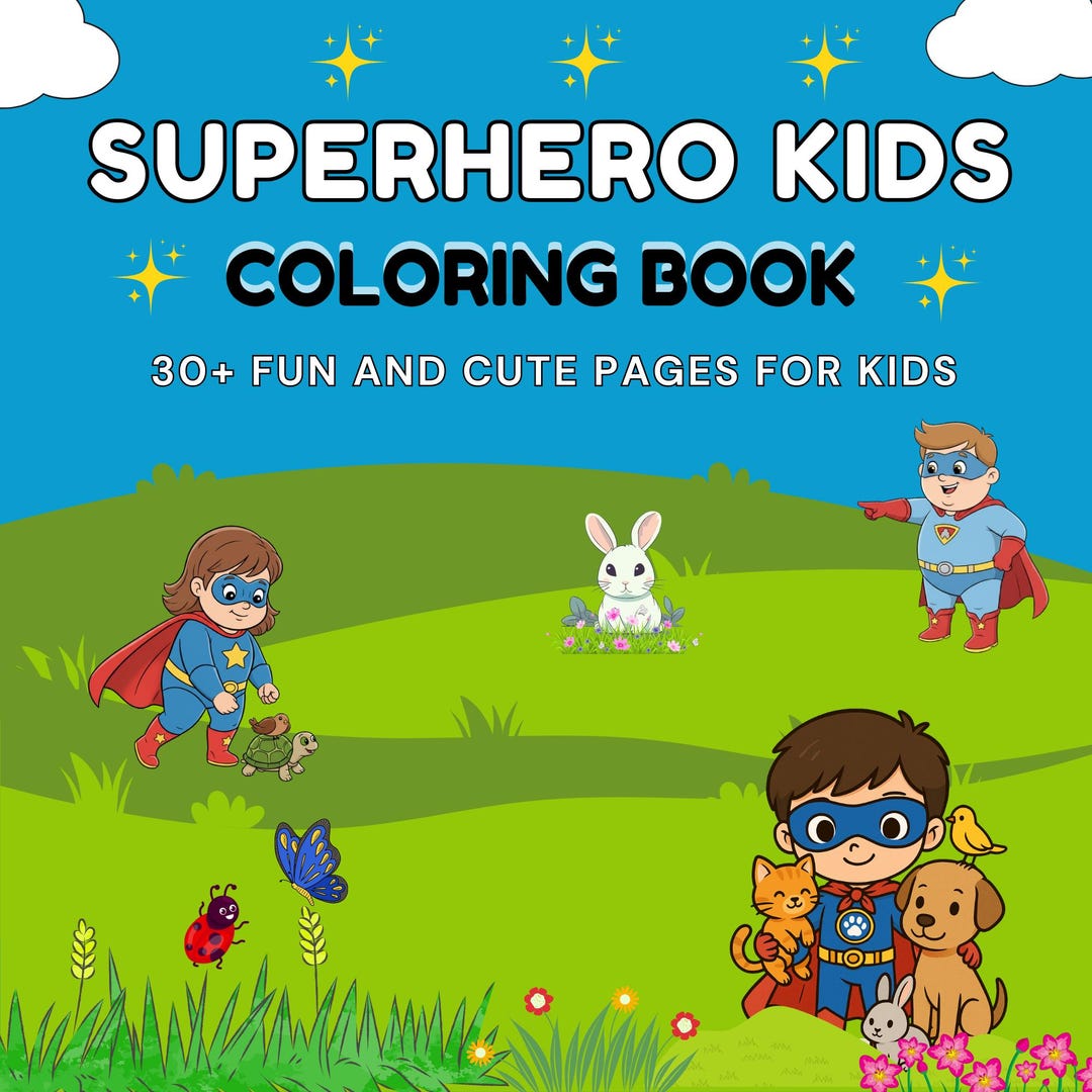 Superhero Kids Coloring Book – 33 Fun Pages With Cute Chubby Heroes for ...