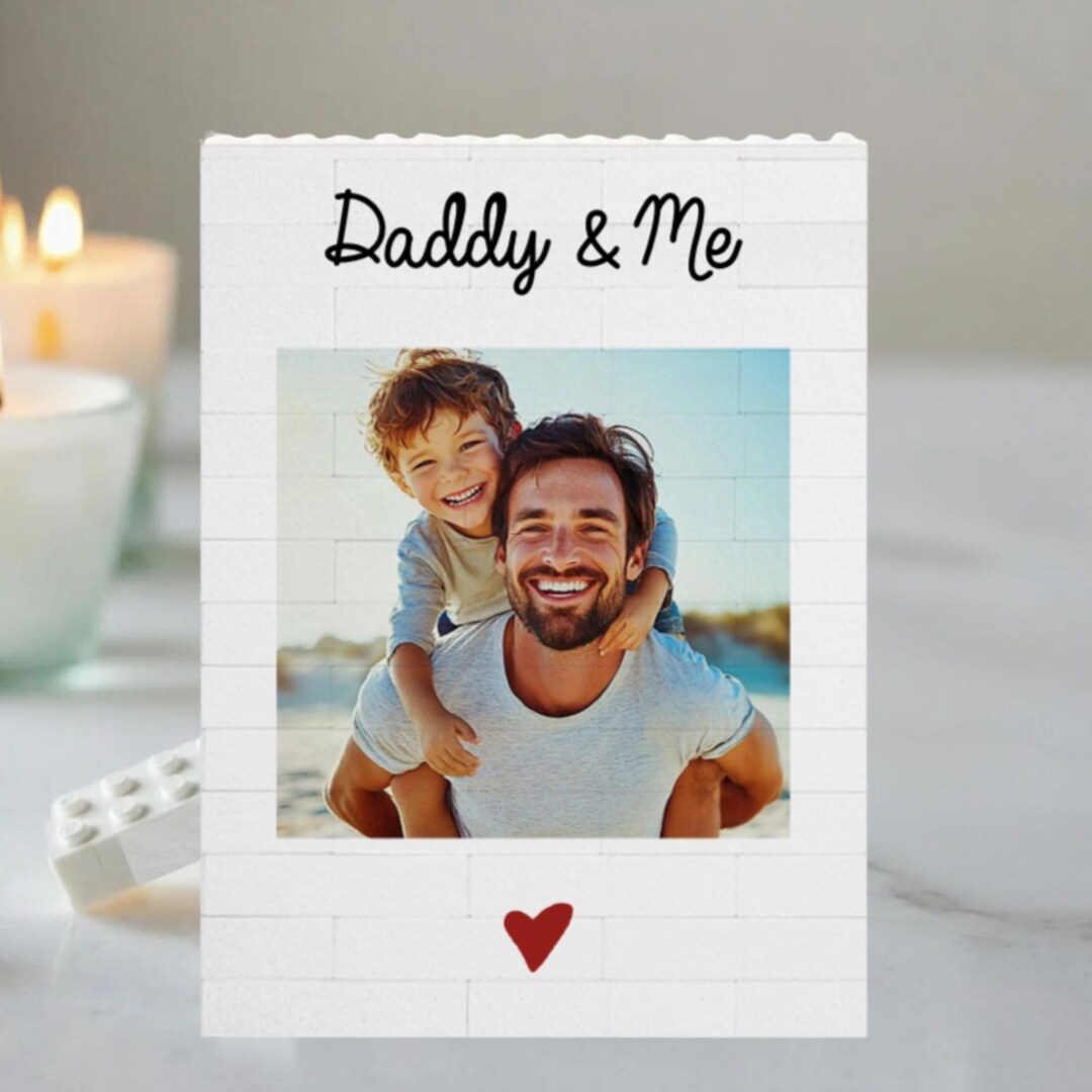 Personalized Daddy & Me Custom Photo Block Gift for Father’s Day ...