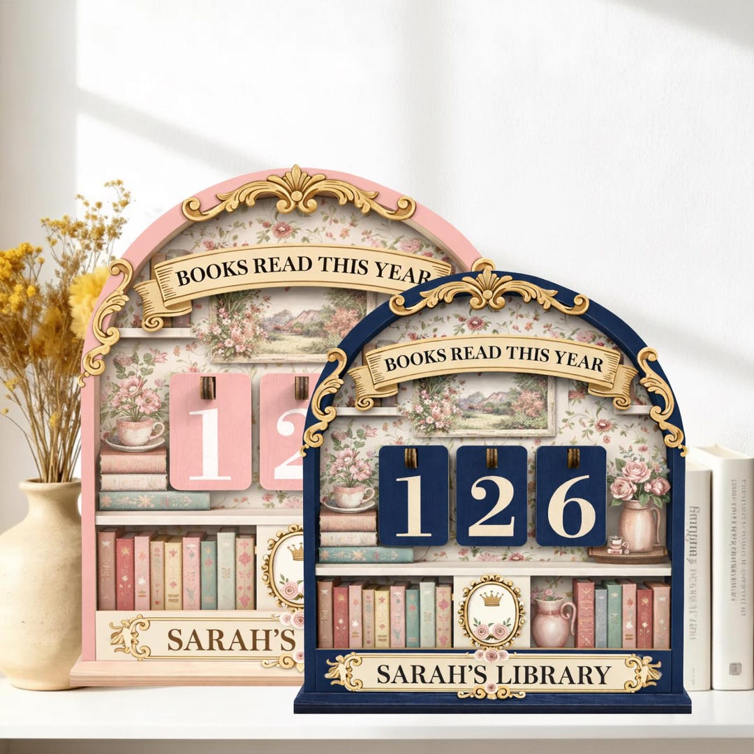 Vintage Books Read Tracker, Personalized Book Lovers Gift, Reading ...