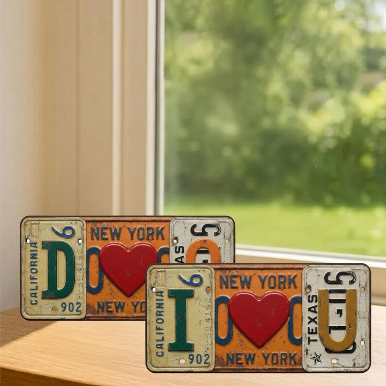 Personalized Couple License Acrylic Block, License Plate Letters ...