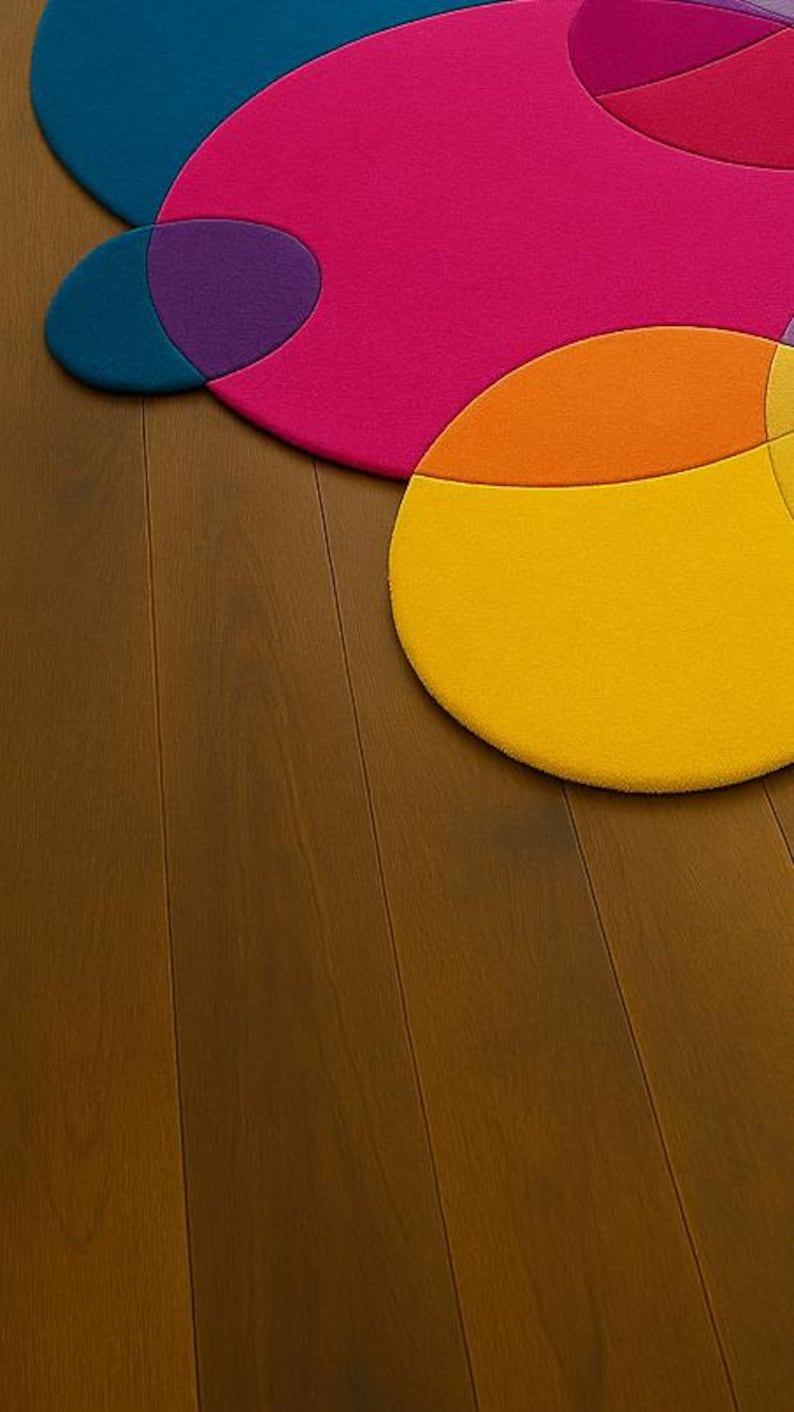 Handmade Wool Tufted Circle Rug, Modern Geometric Design 8x10 - Etsy