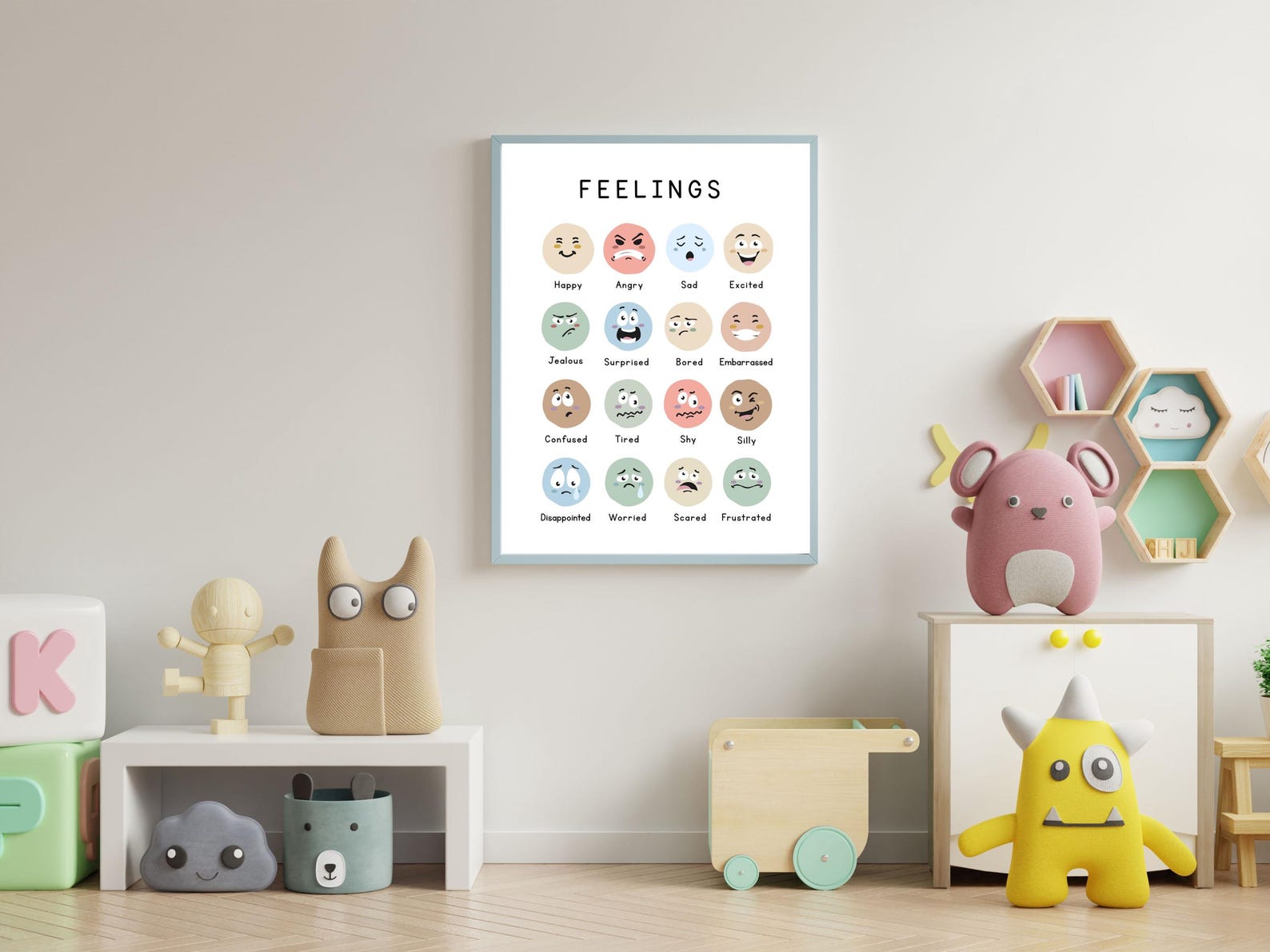 Feelings Chart Poster for Kids: Social Emotional Learning (digital ...