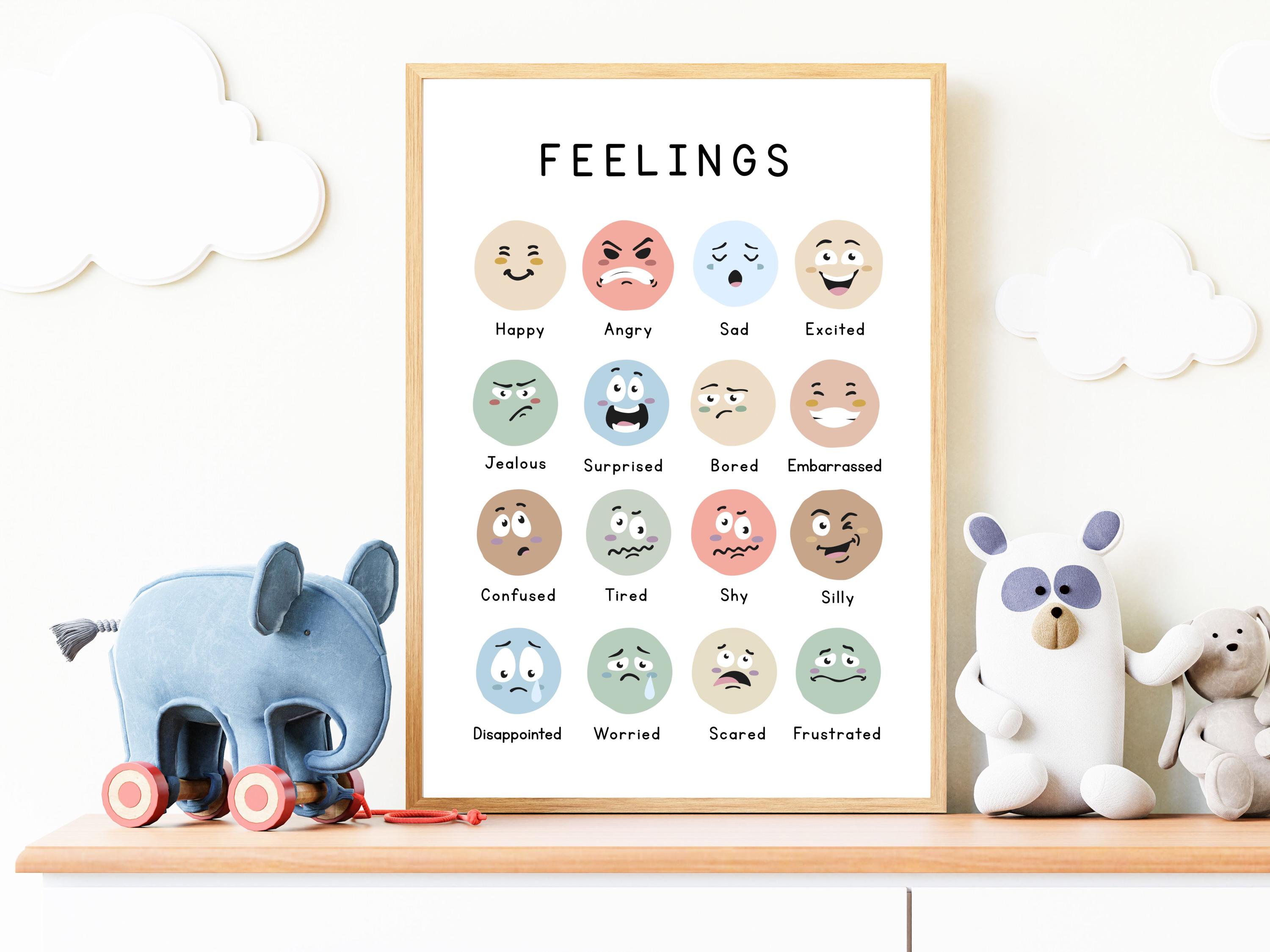 Feelings Chart Poster for Kids: Social Emotional Learning (digital ...