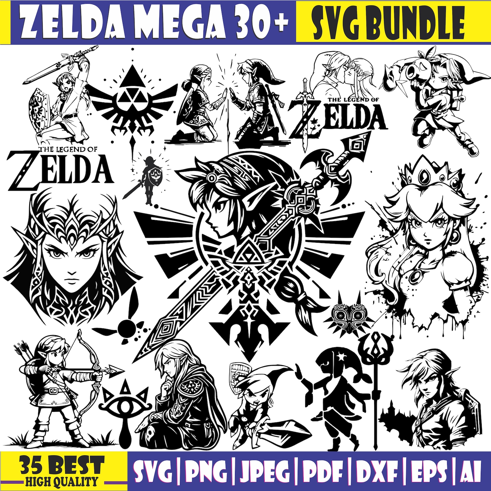Zelda SVG Bundle: Legend of Zelda Cut Files for Cricut (digital ...