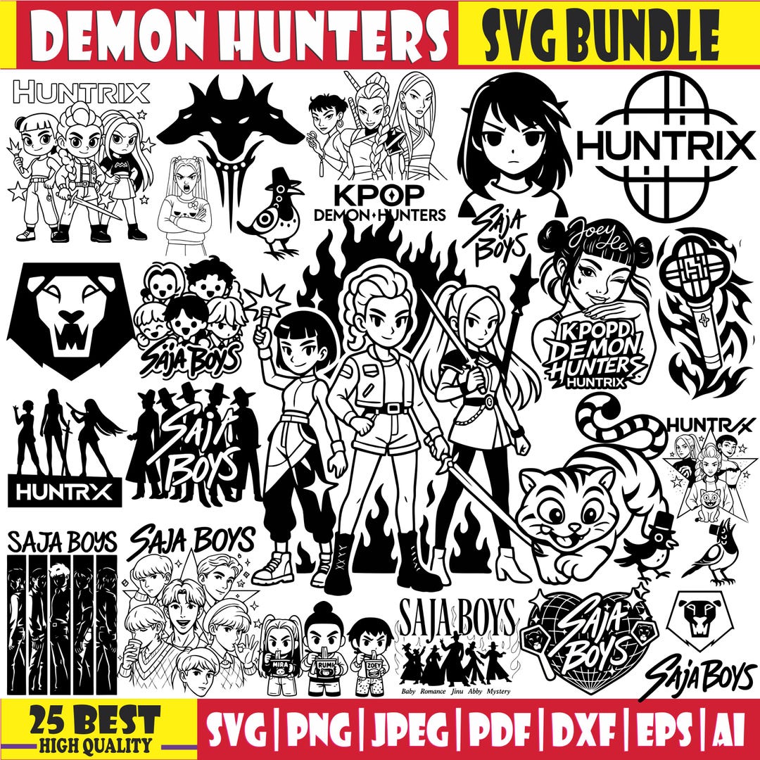 25 Kpop Demon Hunter Svg Png Bundle, Demon Hunters Inspired Svg, Girl ...