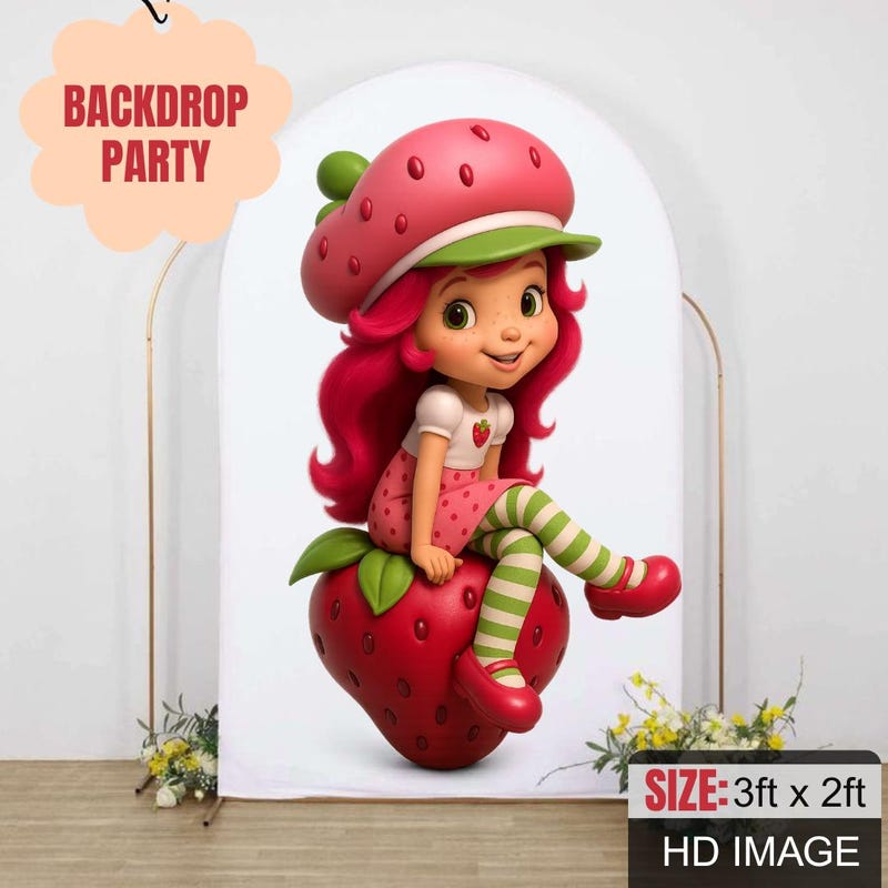 Strawberry Shortcake Backdrop - Etsy
