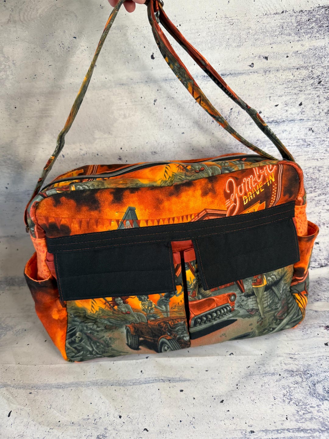 Zombie Drive in Baby Diaper Bag Spooky Diner Apocalypse 50s Pin up ...