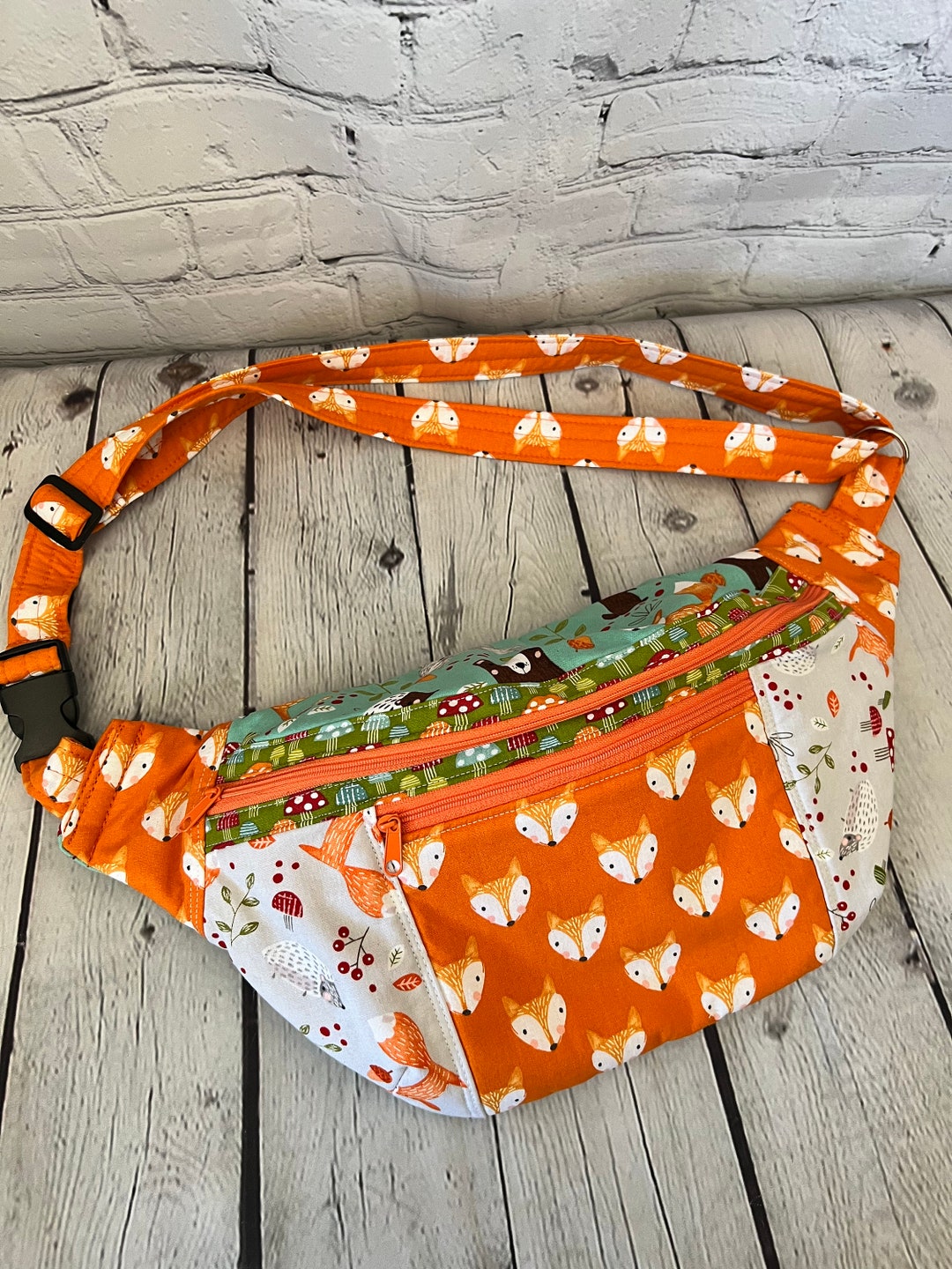 Fox Fanny Pack Hip Bag Polka Dot Woodland Creature Animal Bear Rabbit ...