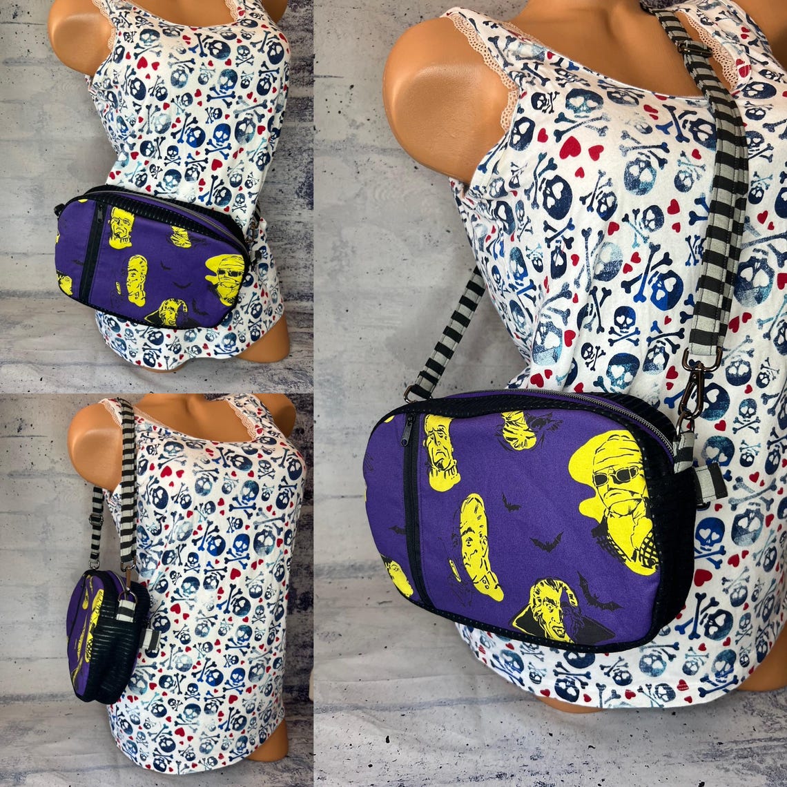 Monster Fanny Pack Hip Bag Purse Convertible Crossbody Shoulder Carry ...