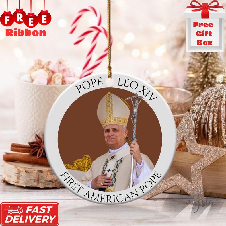 Personalized Catholic Christmas Ornament: Pope Leo XIV Keepsake Gift - Etsy