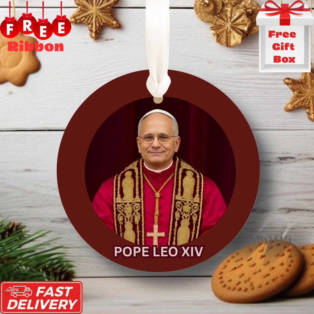 Pope Leo XIV Christmas Ornament 2025, First American Pope Gift ...