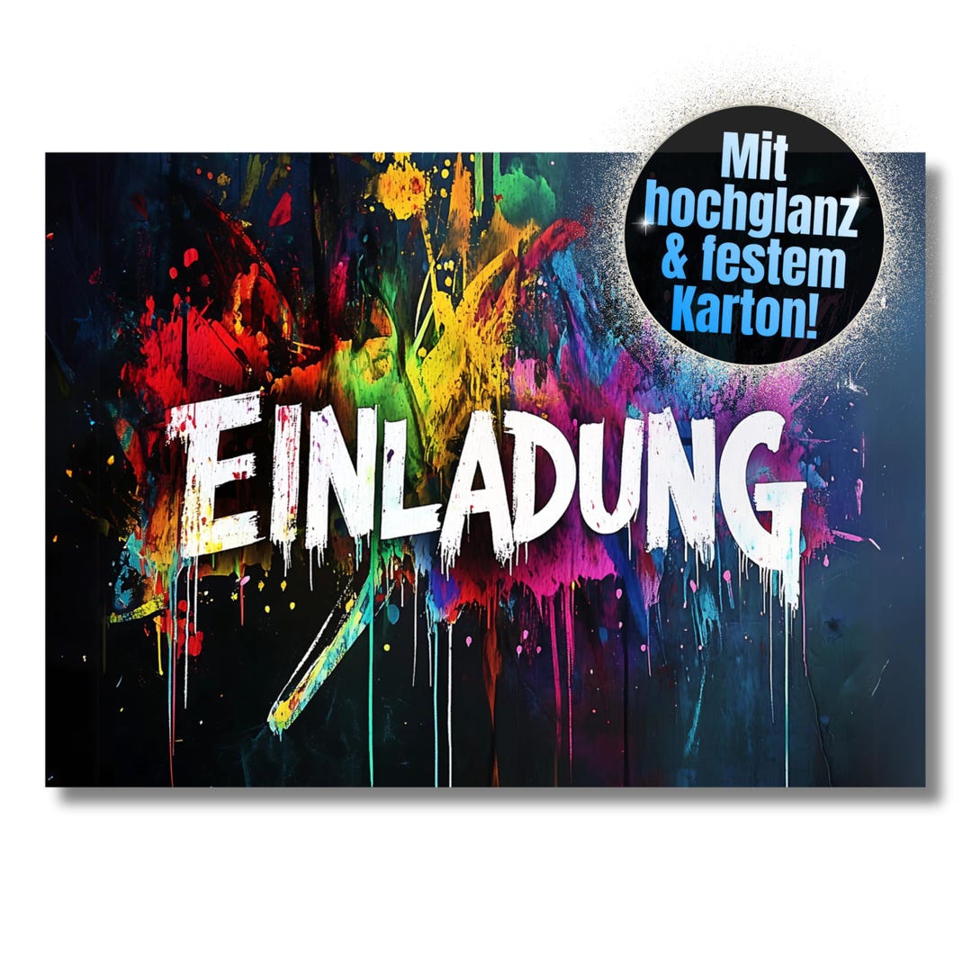 Graffiti-themed Birthday Party Invitations for Boys and Girls - 12 ...