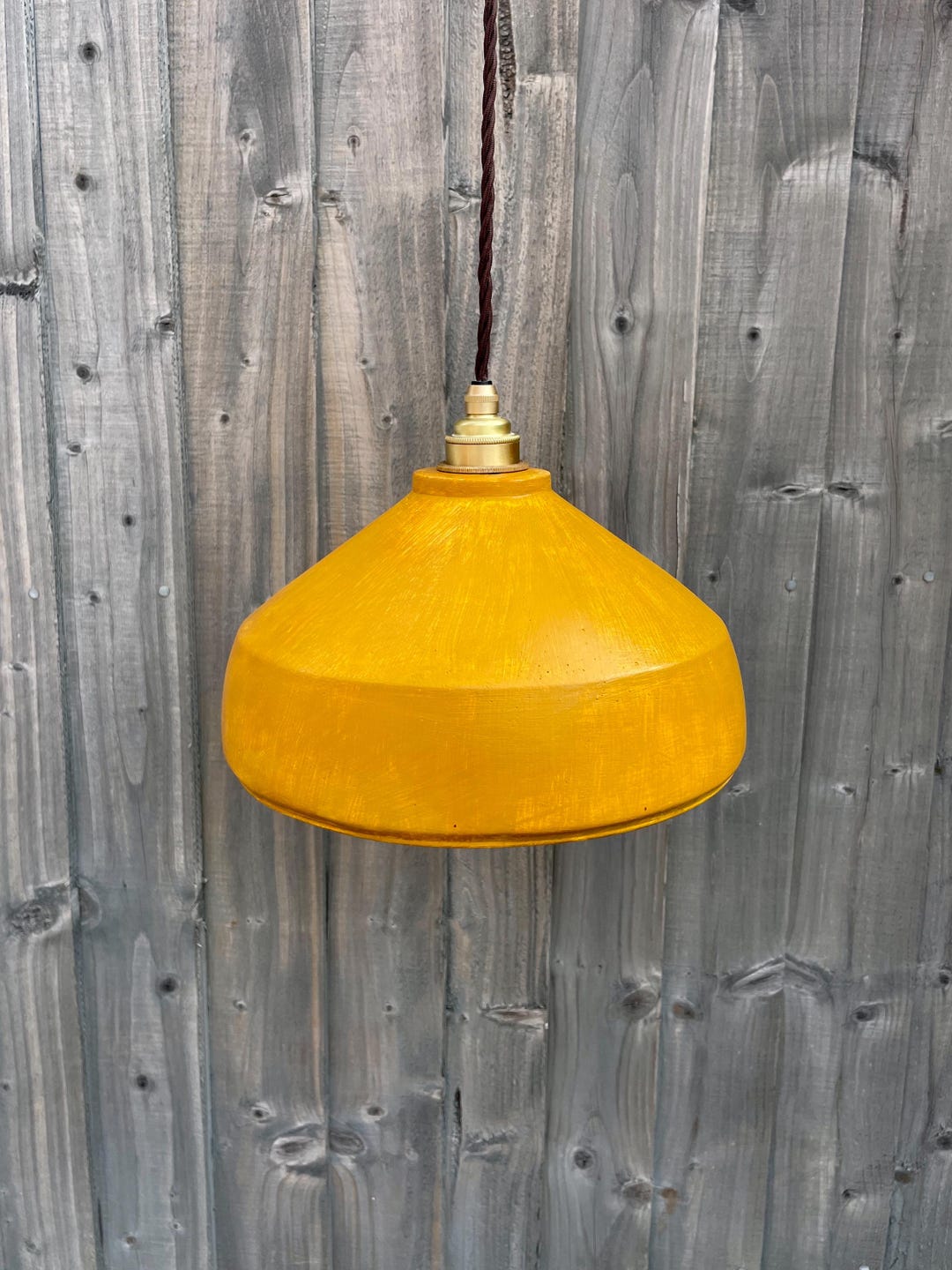 Handmade Plaster Pendant Light: Yellow Ochre Modern Hanging Lamp - Etsy UK