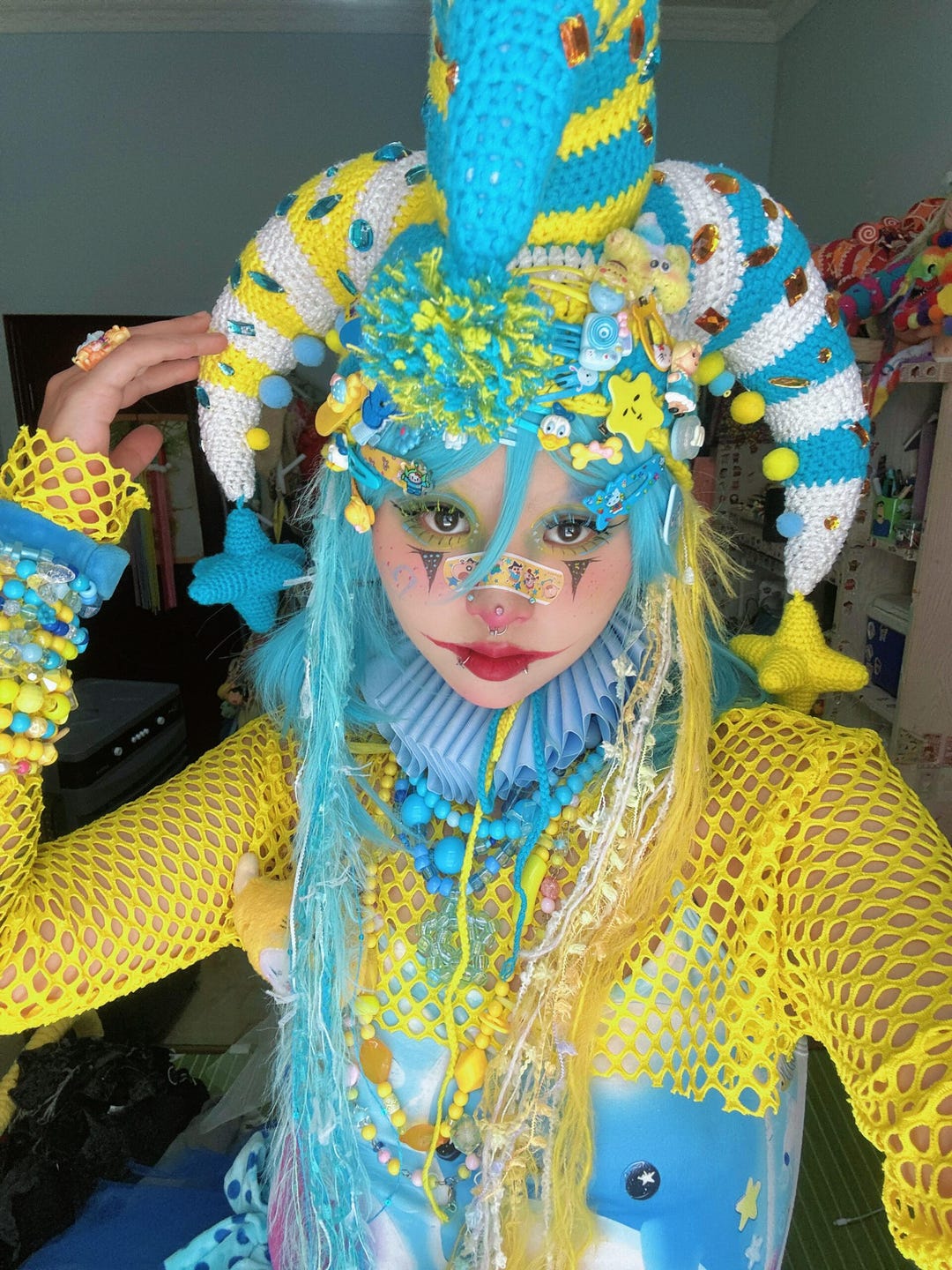 Handmade Crochet Jester Hat – Cosplay Circus Clown Beanie, Festival ...
