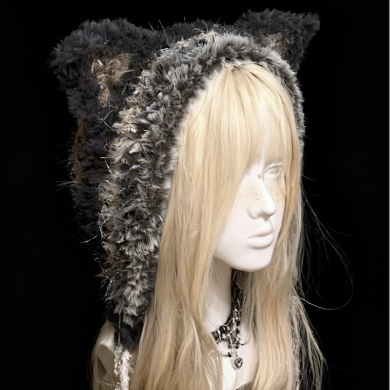 Winter Black Wolf Hat - Etsy UK