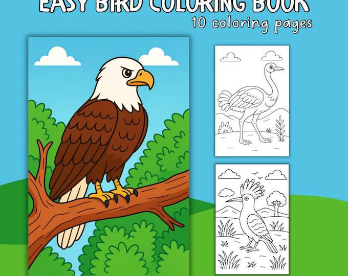 10 Bird Coloring Pages - Etsy Canada