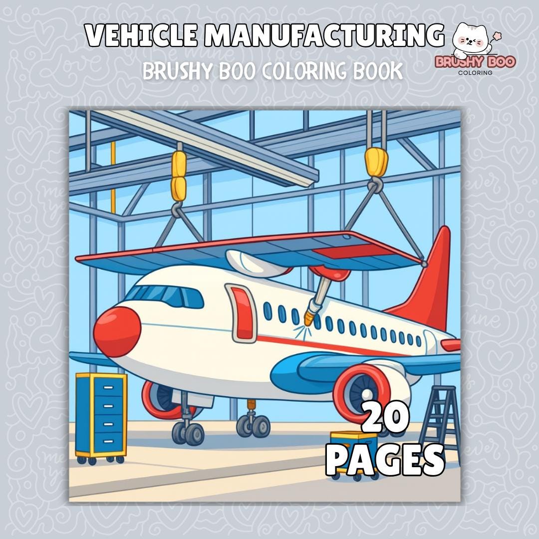 Vehicles & Manufacturing Coloring Book: Industrial Machines, Cars ...