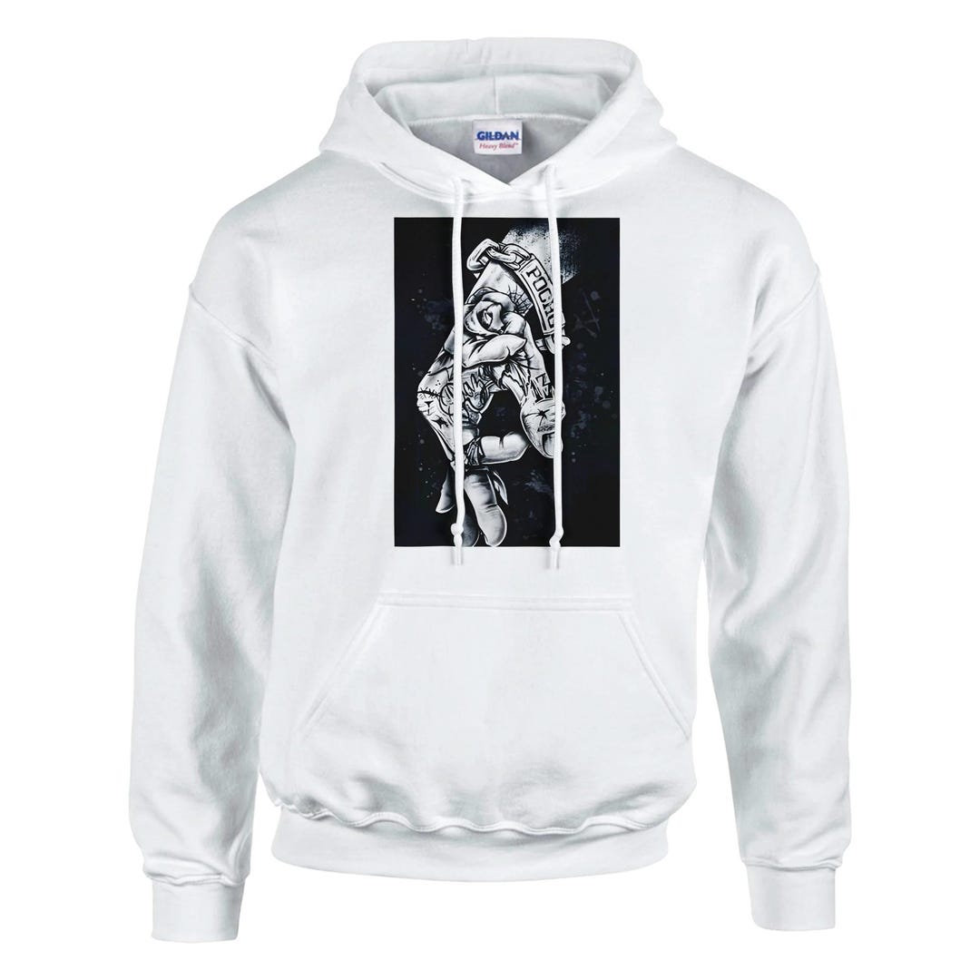 Chicano Hand Tattoo Hoodie — POCHO Rose & Chain, Unisex Gildan 18500 ...