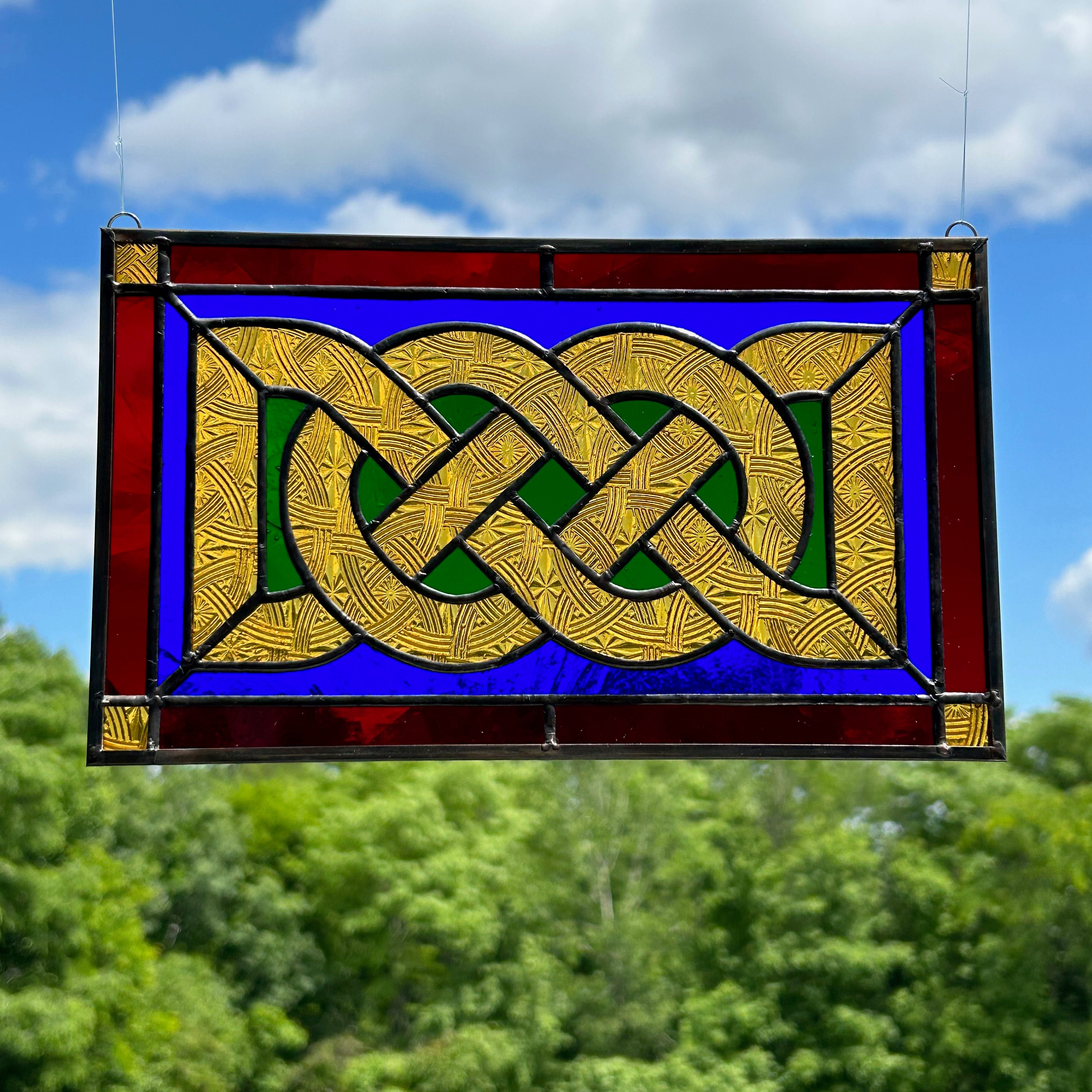 Celtic Lover's Knot Stained Glass Window Hanging - Etsy